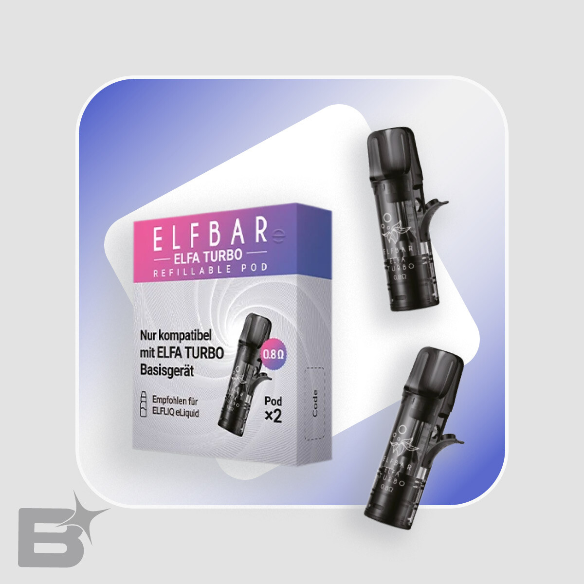 Elfa Turbo Leerpod 0,8 Ohm (2x pro Packung)